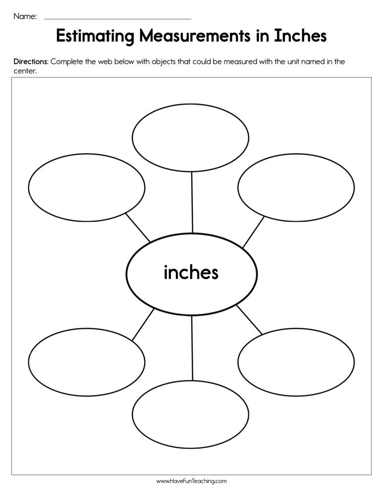 Estimating Measurement in Inches Worksheet by Teach Simple
