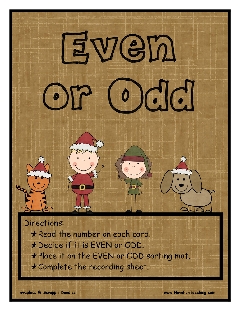 Even Or Odd Christmas Activity by Teach Simple