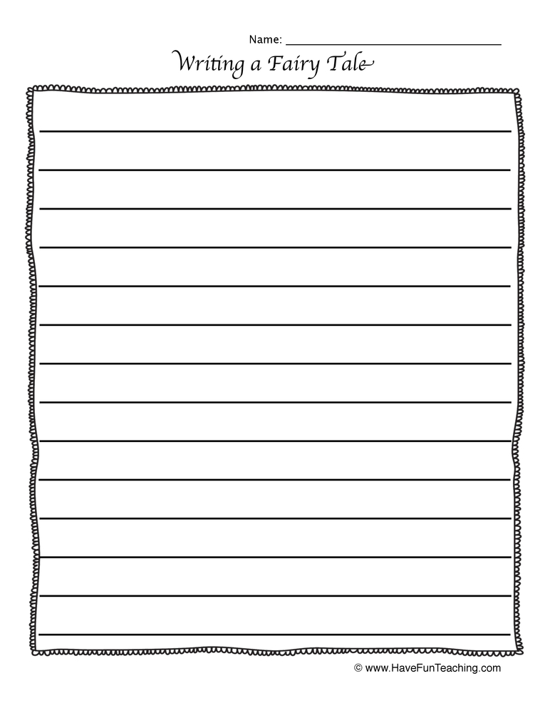 Fairy Tales Writing Page Worksheet by Teach Simple