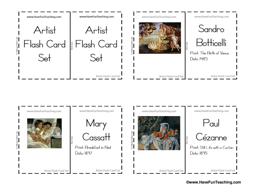 Famous Painters Flash Cards by Teach Simple