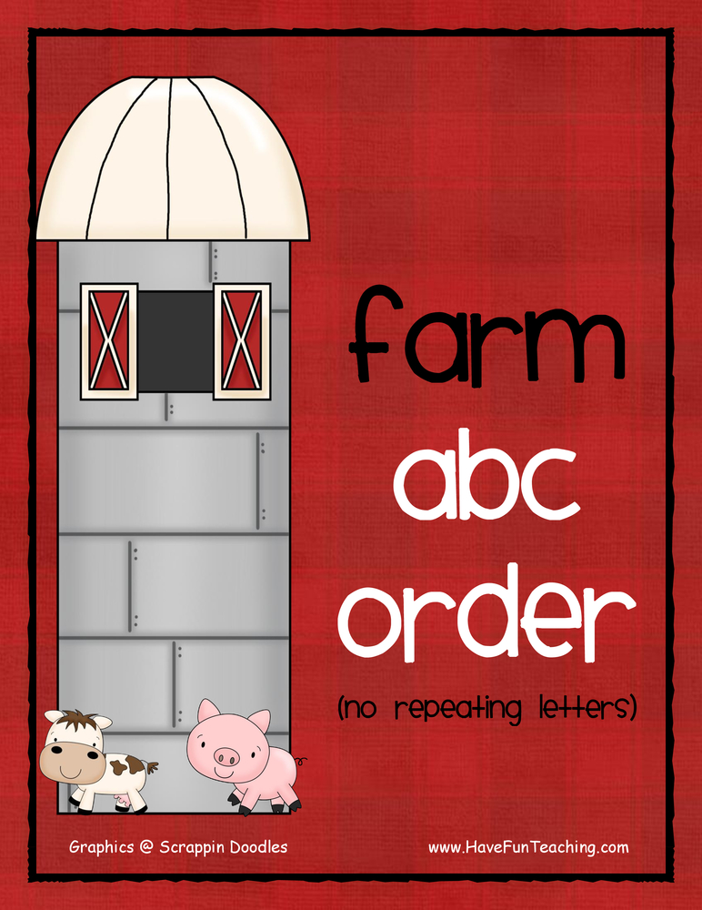 Farm Easy Alphabetical Order Activity by Teach Simple
