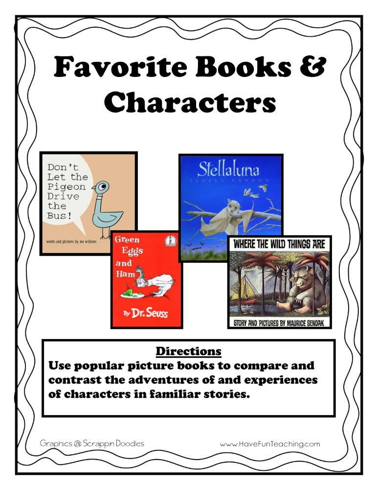 Favorite Books and Characters Activity by Teach Simple