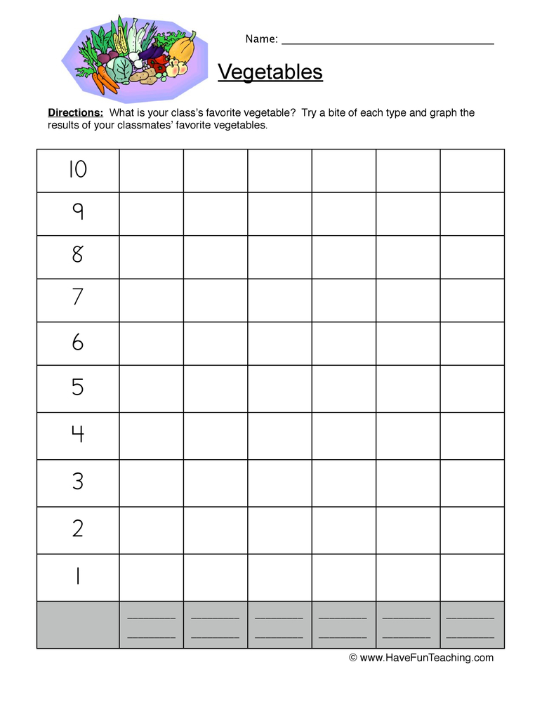 Favorite Vegetables Worksheet by Teach Simple