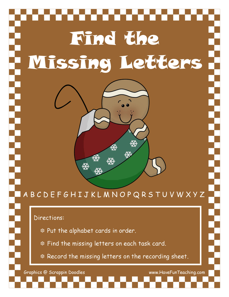 Find the Missing Letters Sequencing Activity by Teach Simple