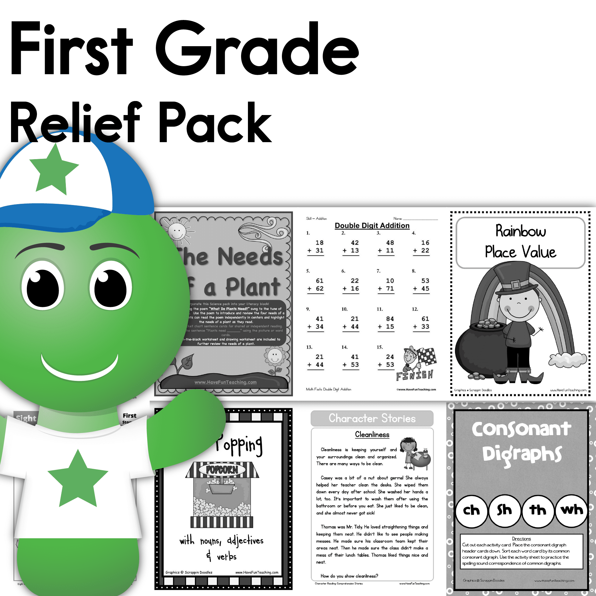 First Grade Coronavirus Relief Pack by Teach Simple