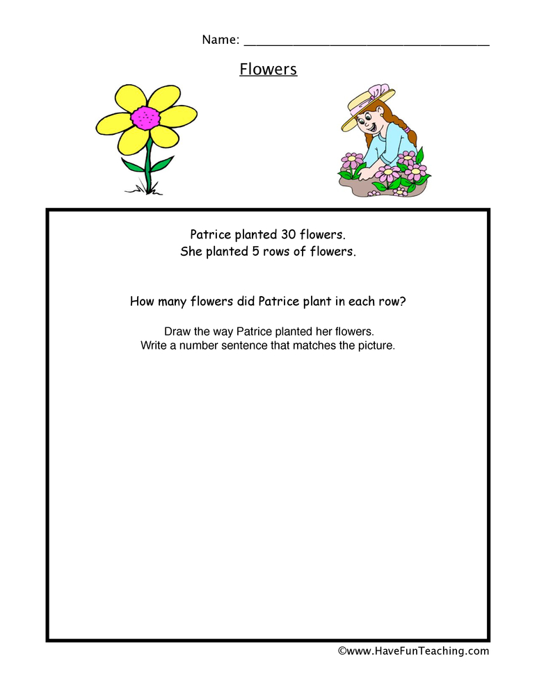 Flowers Multiplication Worksheet by Teach Simple