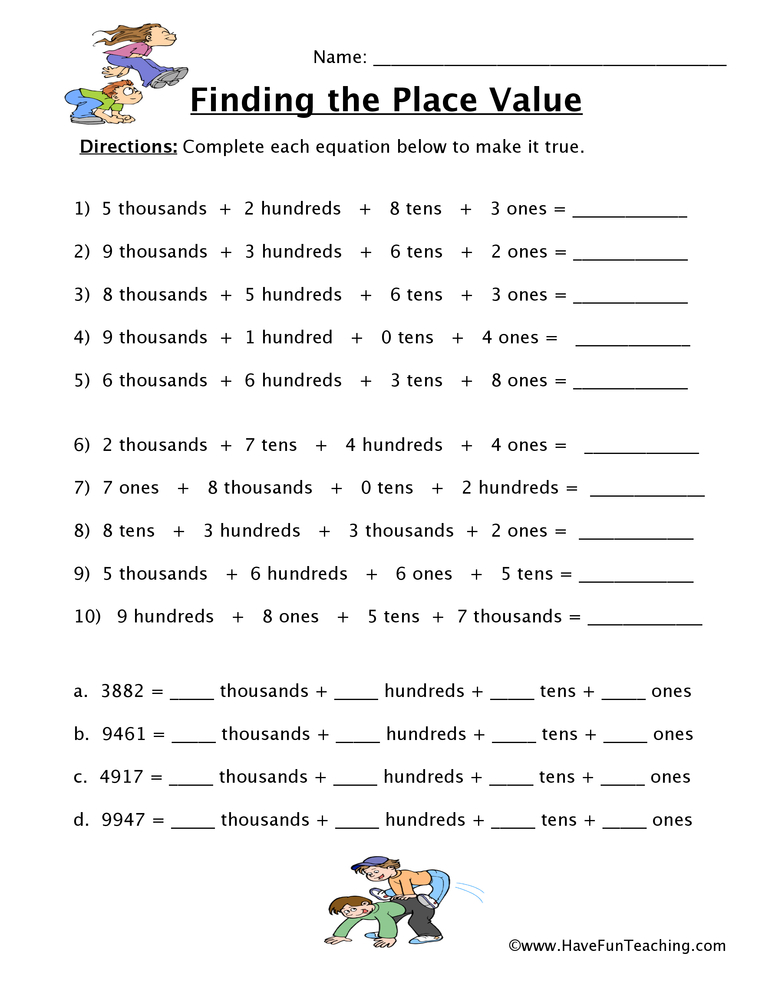 Four Digit Place Value Conversions Worksheet by Teach Simple