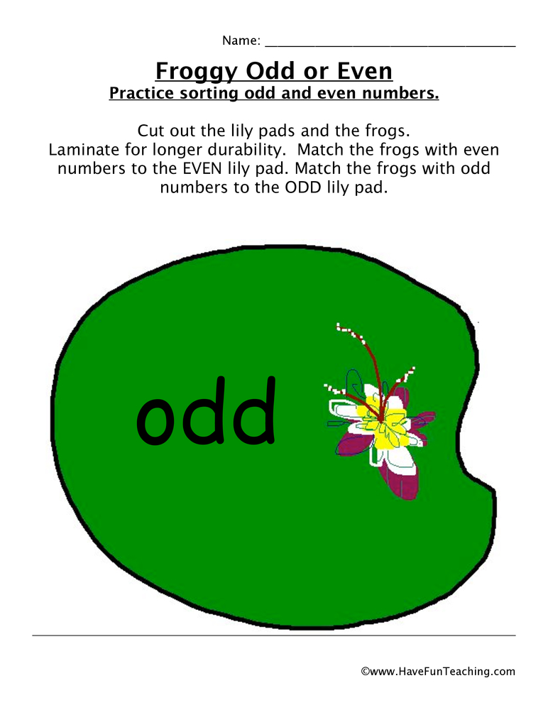Froggy Odd Even Game by Teach Simple