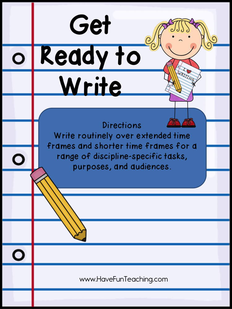Get Ready to Write Activity by Teach Simple