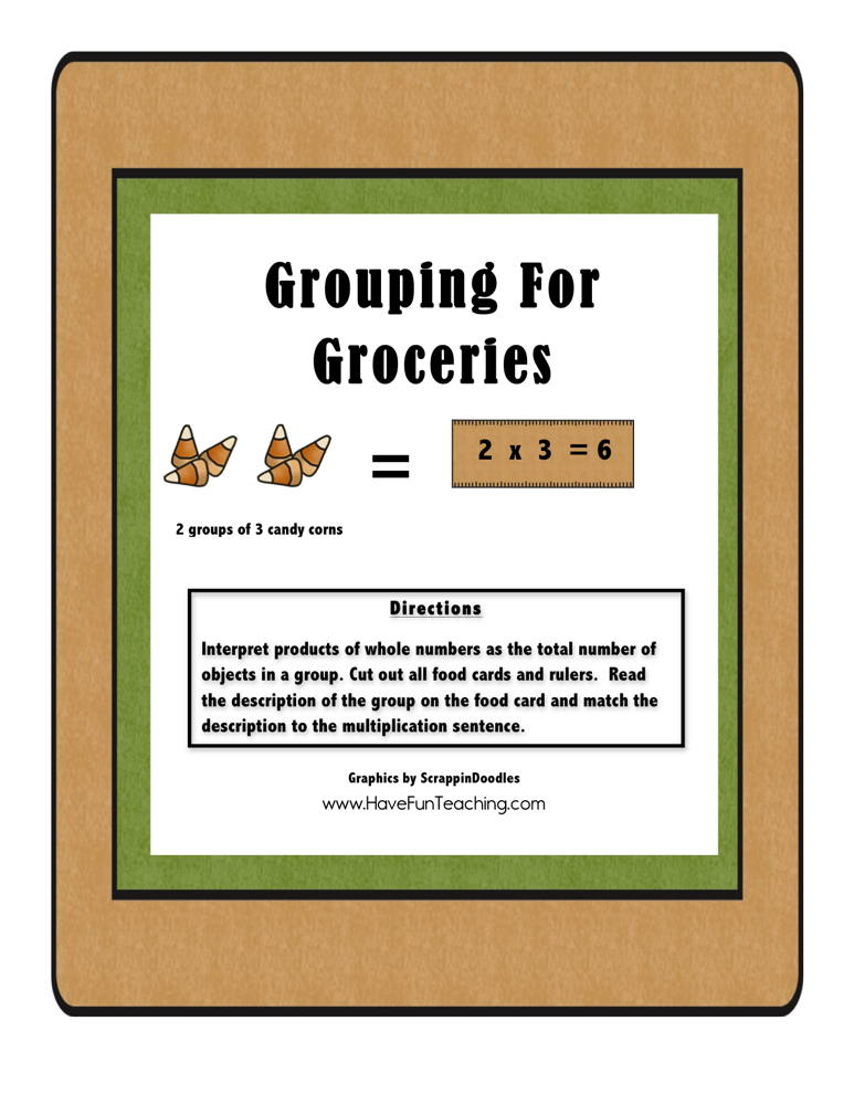 Grouping for Groceries Multiplication Activity by Teach Simple