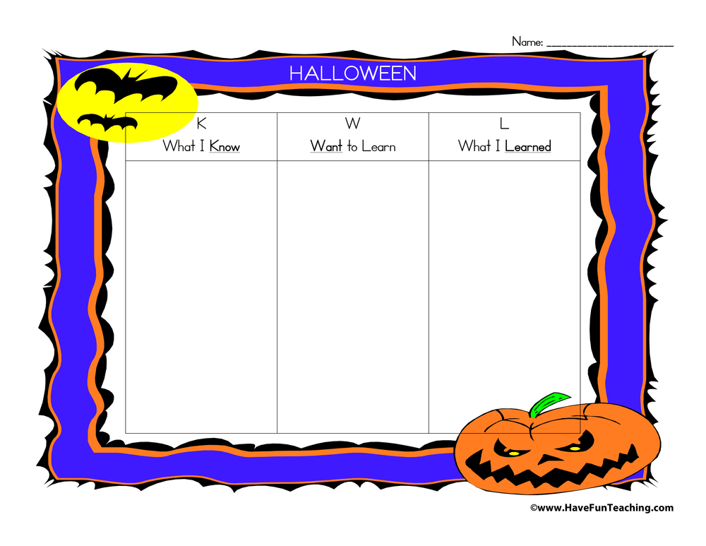 Halloween KWL Graphic Organizer by Teach Simple