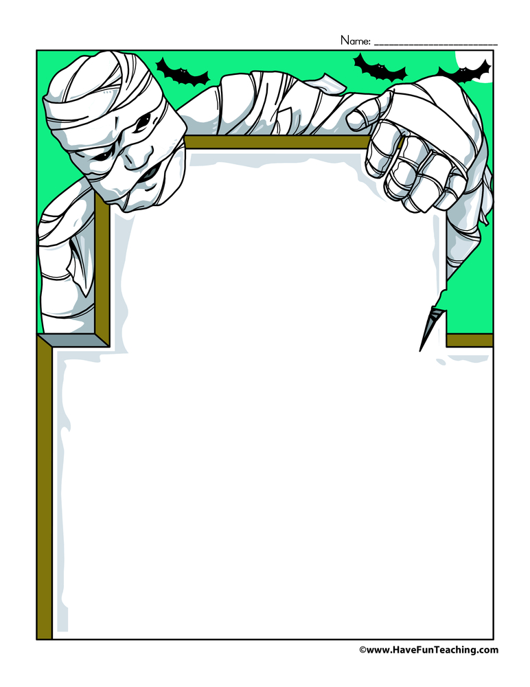 Halloween Mummy Writing Paper by Teach Simple