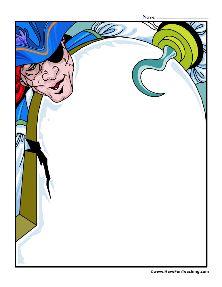 Halloween Pirate Writing Paper by Teach Simple