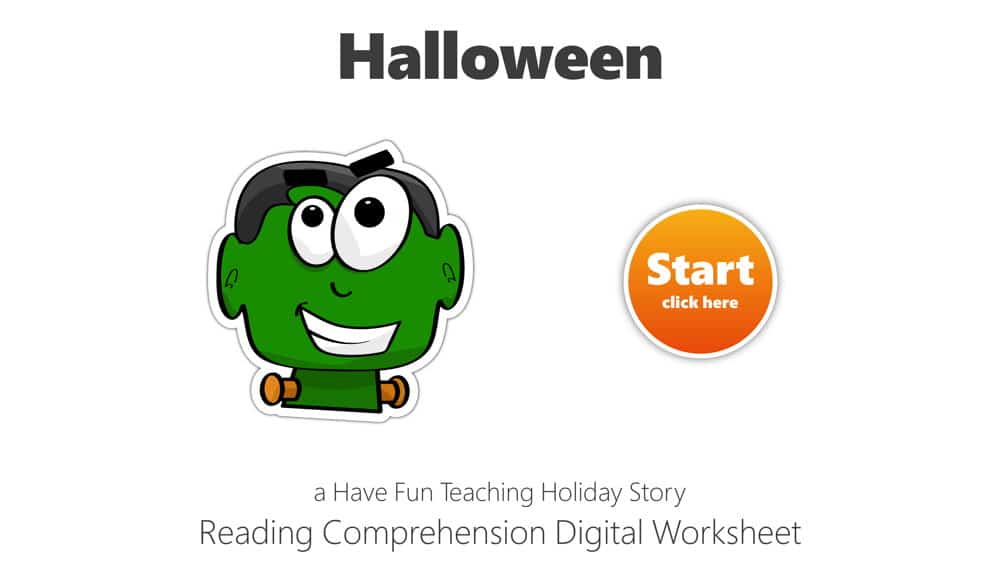 Halloween Reading Comprehension Digital Worksheet by Teach Simple