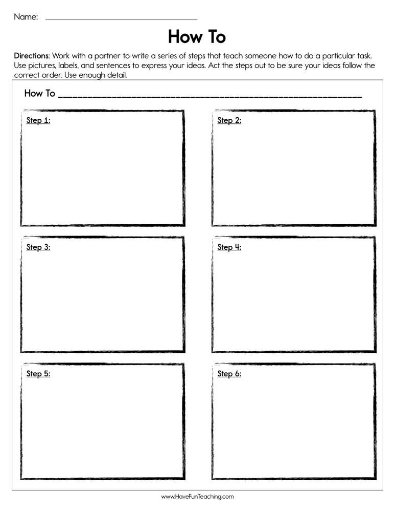 How to Worksheet by Teach Simple
