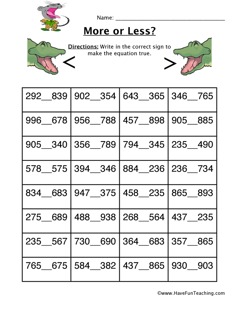 Hundreds More or Less Worksheet by Teach Simple