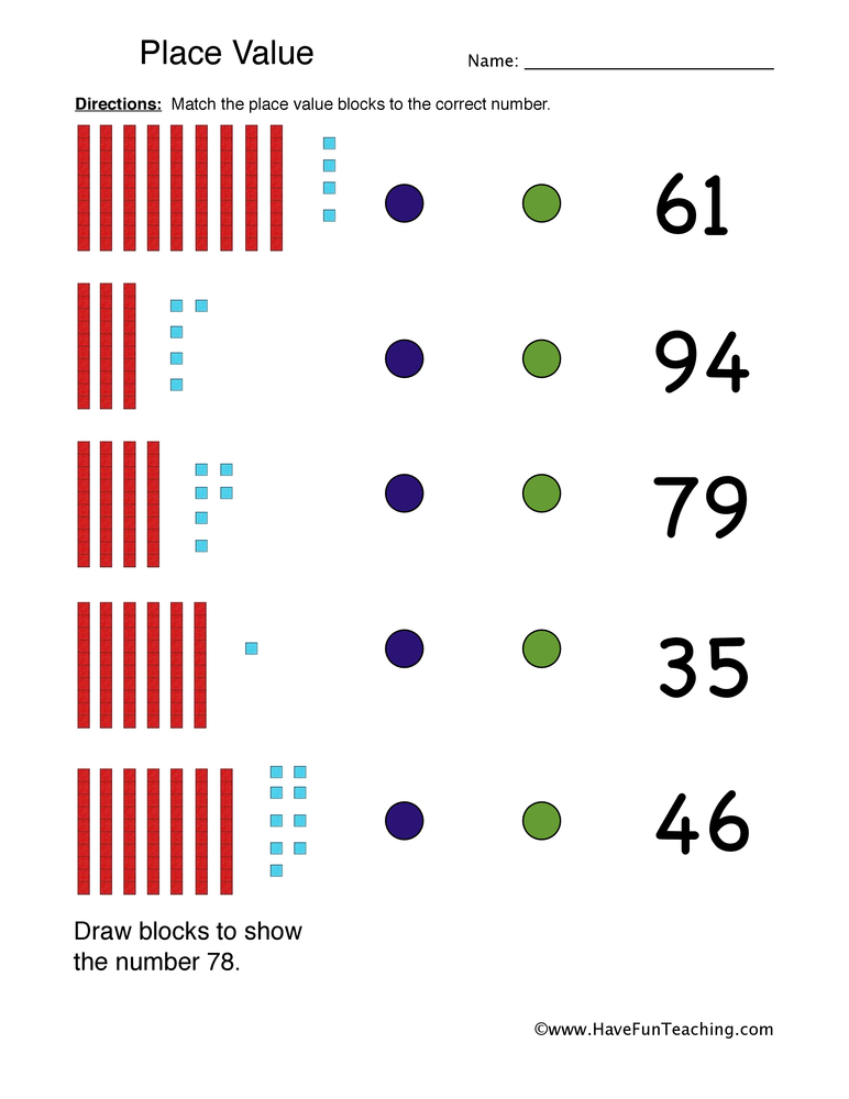 Hundreds, Tens, Ones Place Value Worksheet by Teach Simple