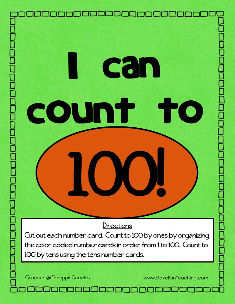 I Can Count To 100 Activity By Teach Simple
