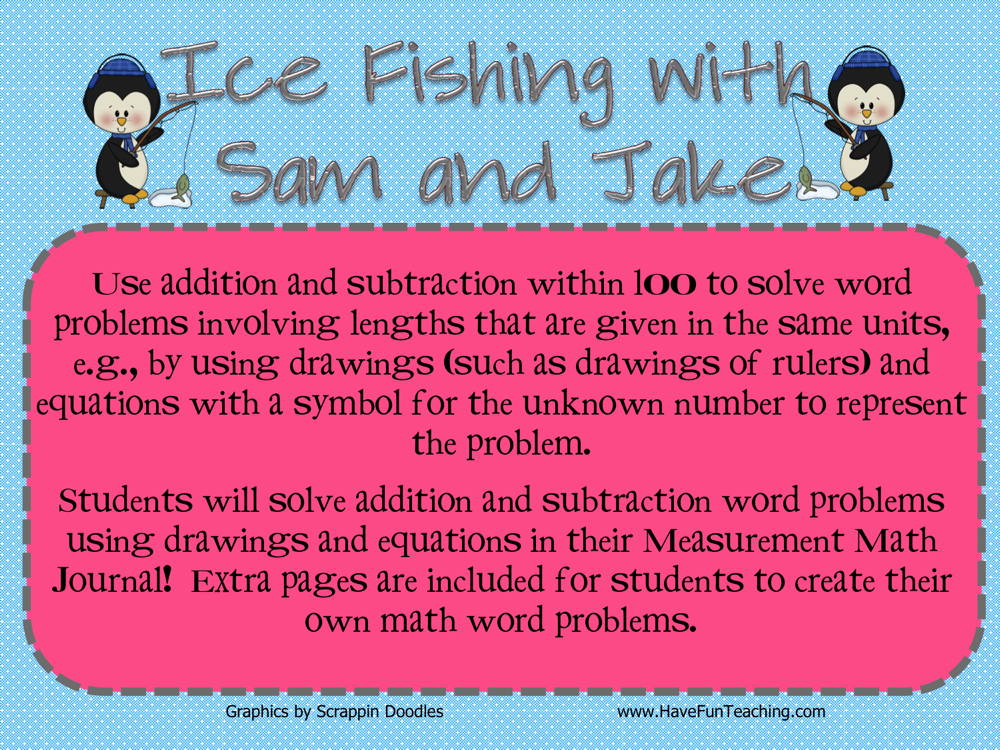Ice Fishing Addition Subtraction Within 100 Activity by Teach Simple