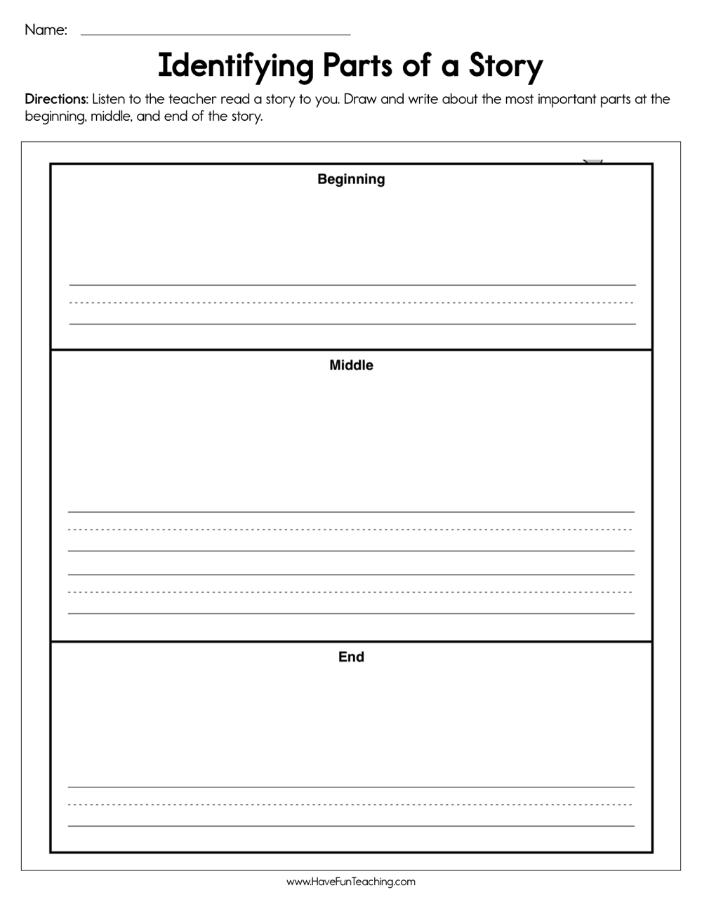 Identifying Parts Of A Story Worksheet By Teach Simple Identifying Parts Of A Story Worksheet By Teach Simple