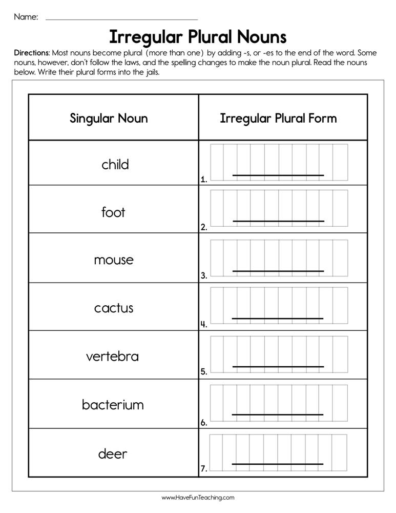 Irregular Plural Nouns Worksheet By Teach Simple Irregular Plural Nouns Worksheet By Teach Simple