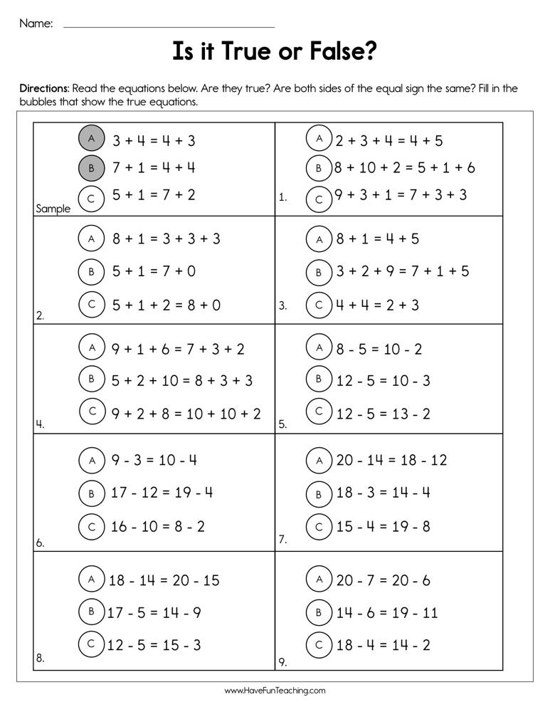 Is It True or False Worksheet by Teach Simple