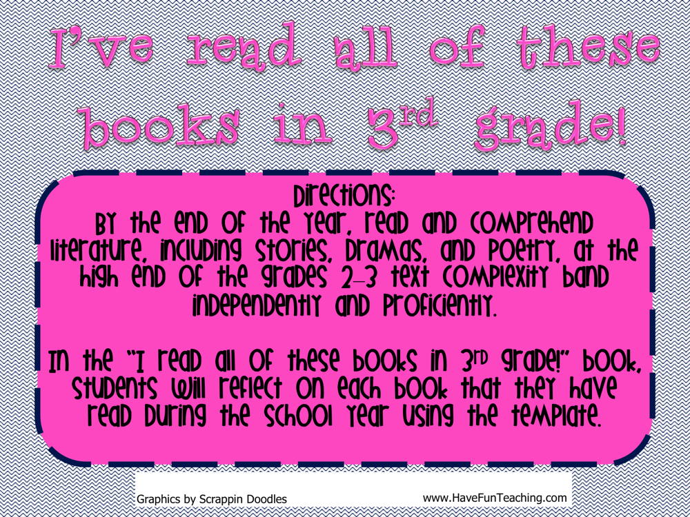 I've Read All These Books in Third Grade Activity by Teach Simple