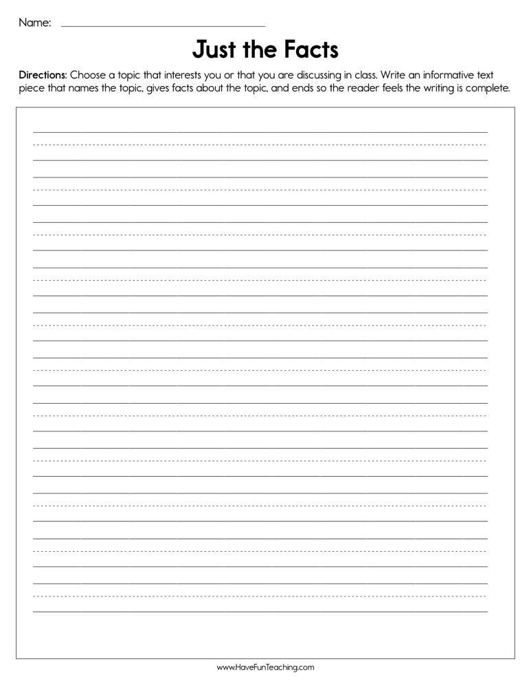 Facts Worksheet