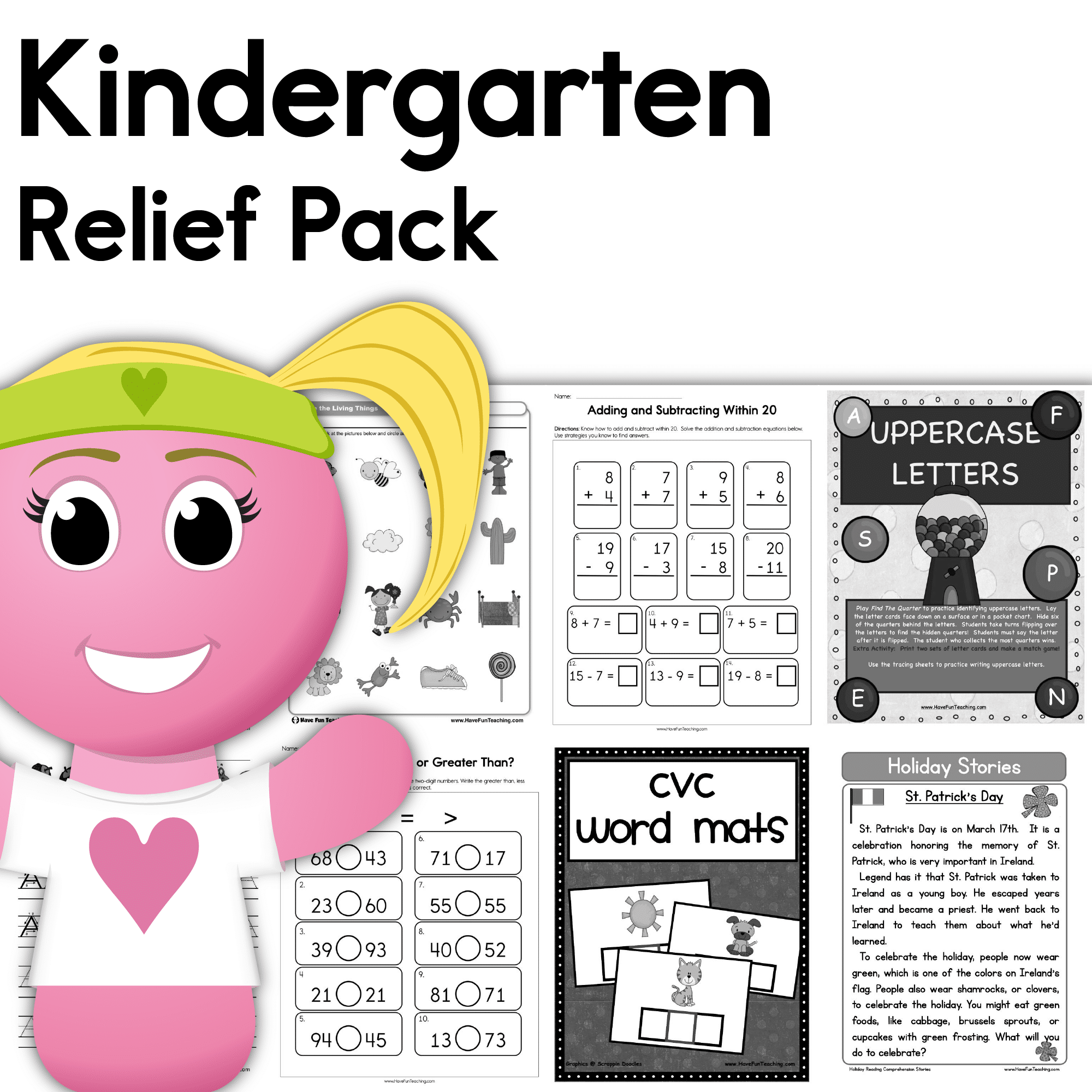Kindergarten Coronavirus Relief Pack by Teach Simple