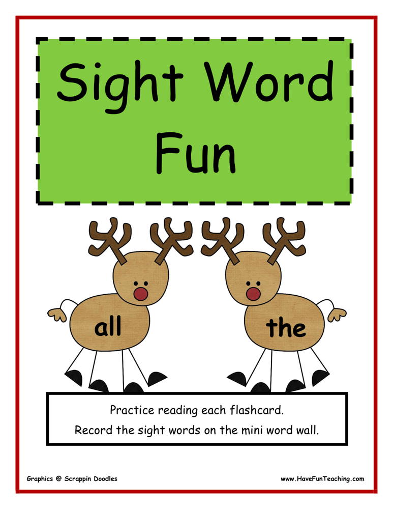 Kindergarten Sight Word Flash Cards by Teach Simple
