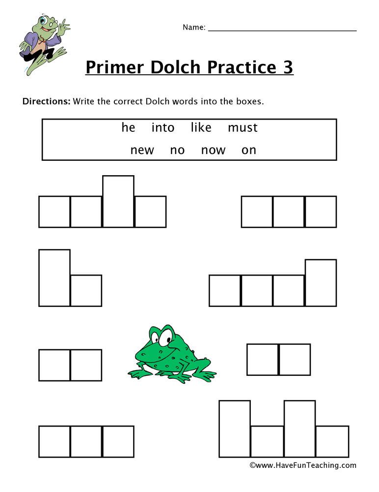 Kindergarten Sight Words H to O Worksheet by Teach Simple