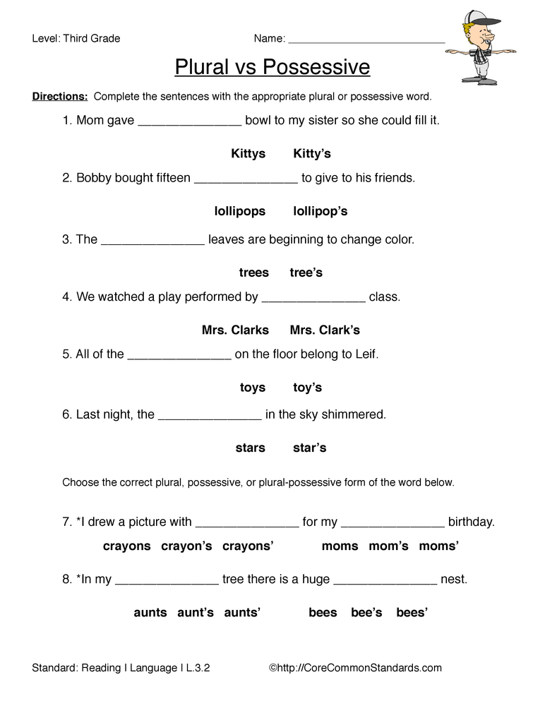 L.3.2 Common Core Worksheet by Teach Simple