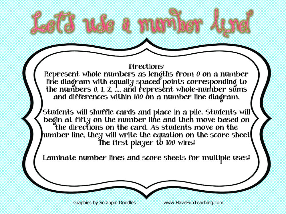 Let's Use a Number Line Activity by Teach Simple