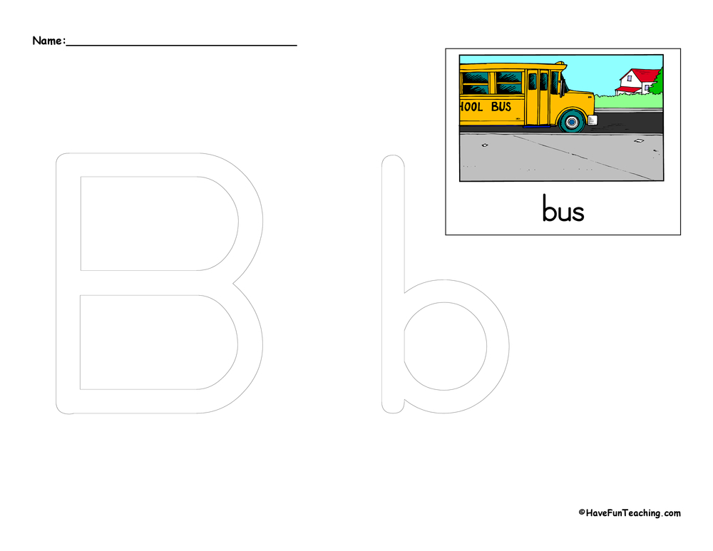 Letter B Tracing Worksheet by Teach Simple