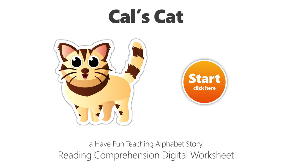 Letter C Cal's Cat Reading Comprehension Digital Worksheet by Teach Simple