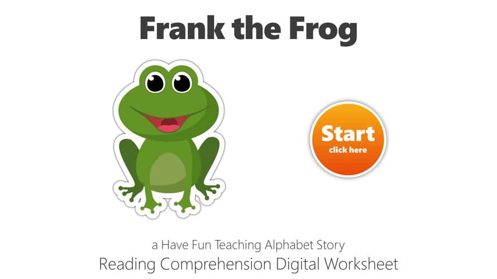 Letter F Frank the Frog Reading Comprehension Digital Worksheet by ...