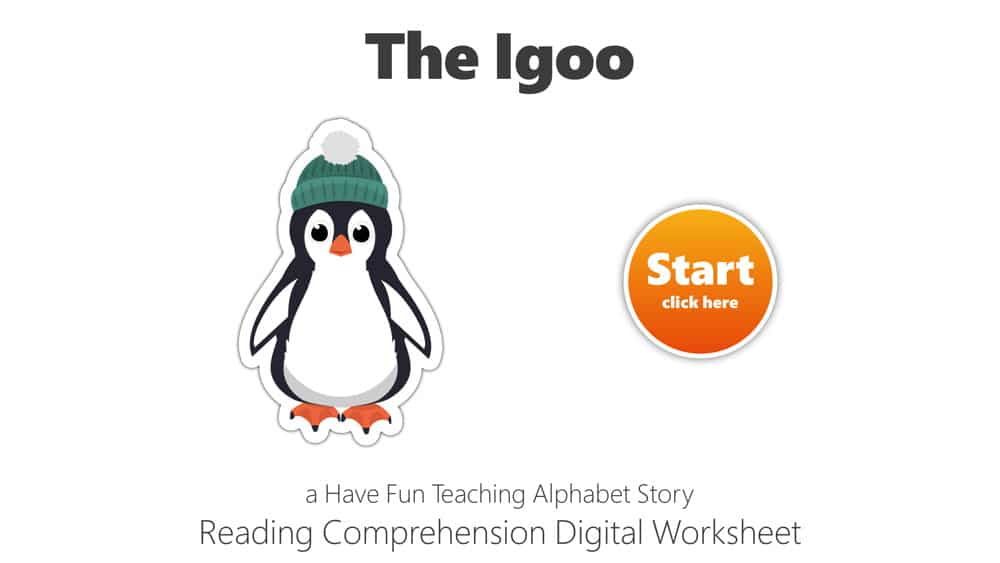 Letter I The Igloo Reading Comprehension Digital Worksheet by Teach Simple