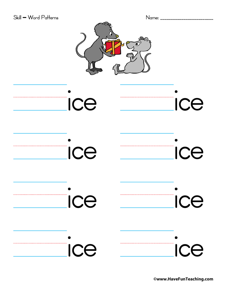 Letter I Word Families Worksheet by Teach Simple