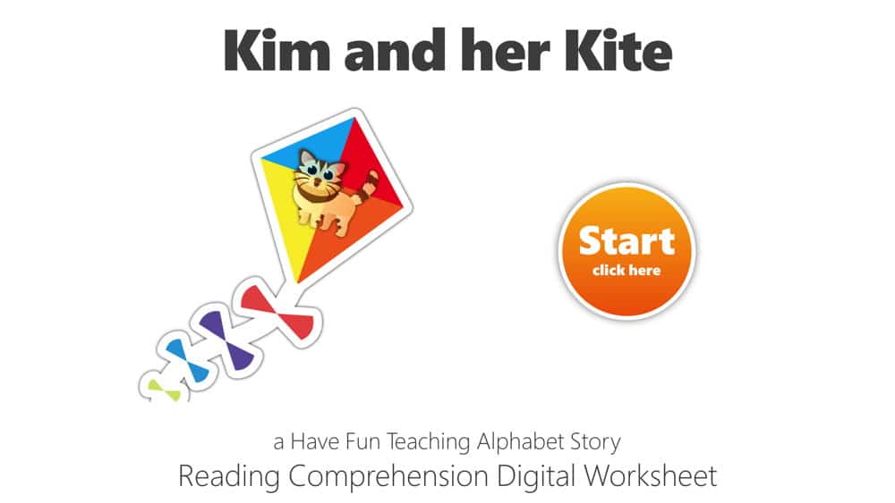 Letter K Kim and her Kite Reading Comprehension Digital Worksheet by ...