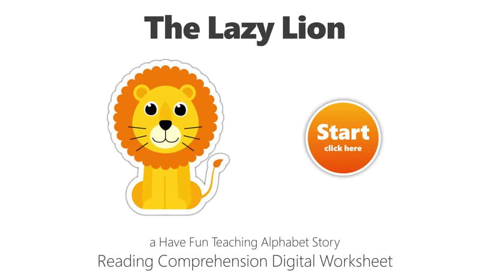 Letter L The Lazy Lion Reading Comprehension Digital Worksheet by Teach ...