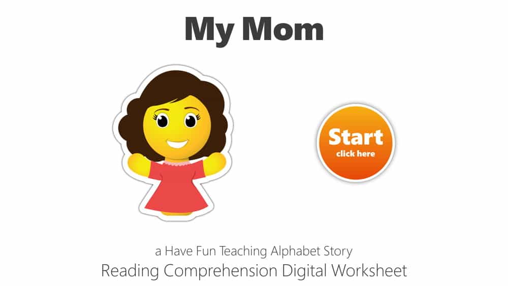 Letter M My Mom Reading Comprehension Digital Worksheet by Teach Simple