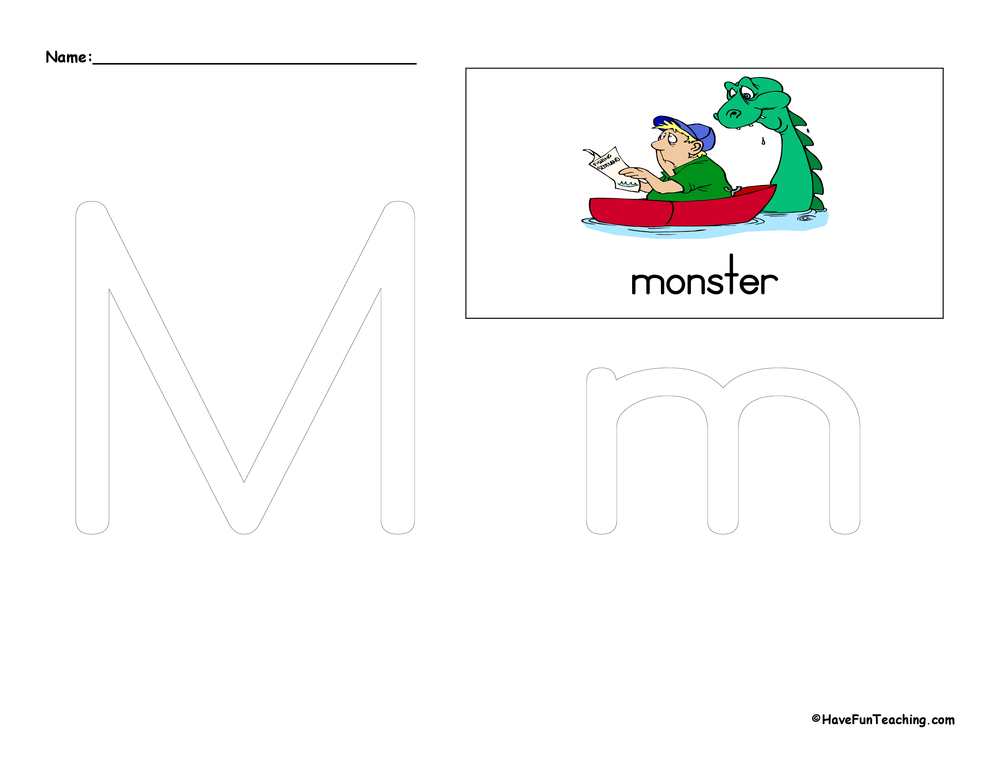 Letter M Tracing Worksheet By Teach Simple