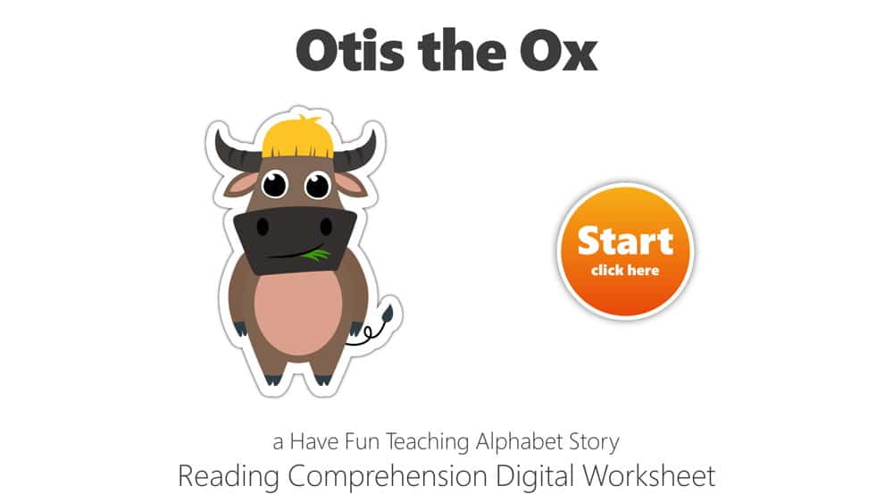 Letter O Otis the Ox Reading Comprehension Digital Worksheet by Teach ...