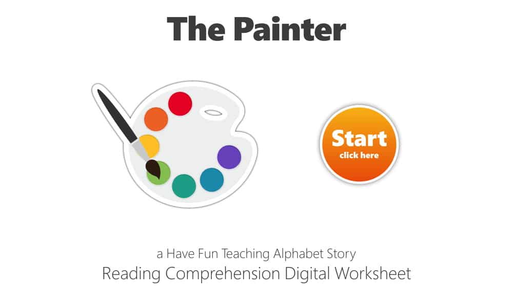 Letter P The Painter Reading Comprehension Digital Worksheet by Teach ...
