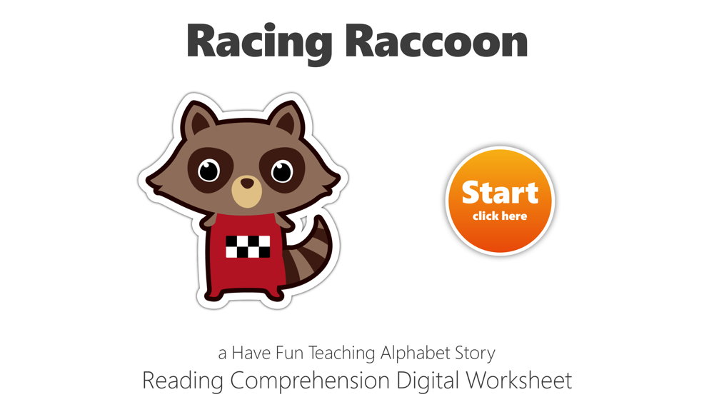 Letter R Racing Raccoon Reading Comprehension Digital Worksheet by ...