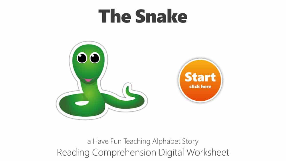Letter S The Snake Reading Comprehension Digital Worksheet by Teach Simple