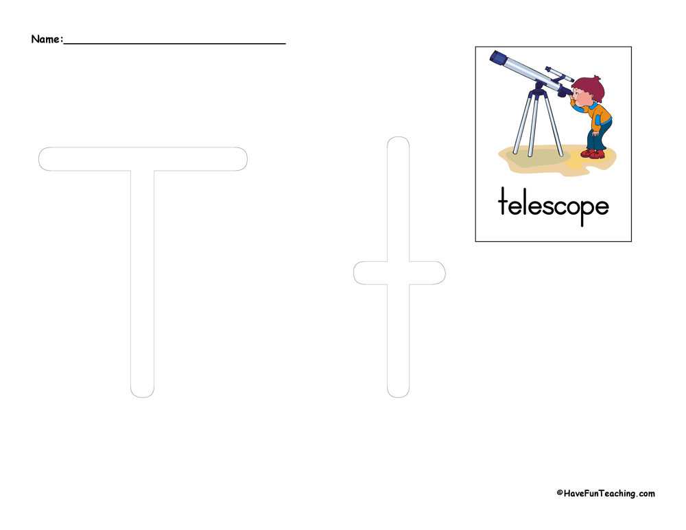 Letter T Tracing Worksheet by Teach Simple