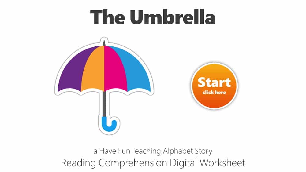Letter U The Umbrella Reading Comprehension Digital Worksheet by Teach ...