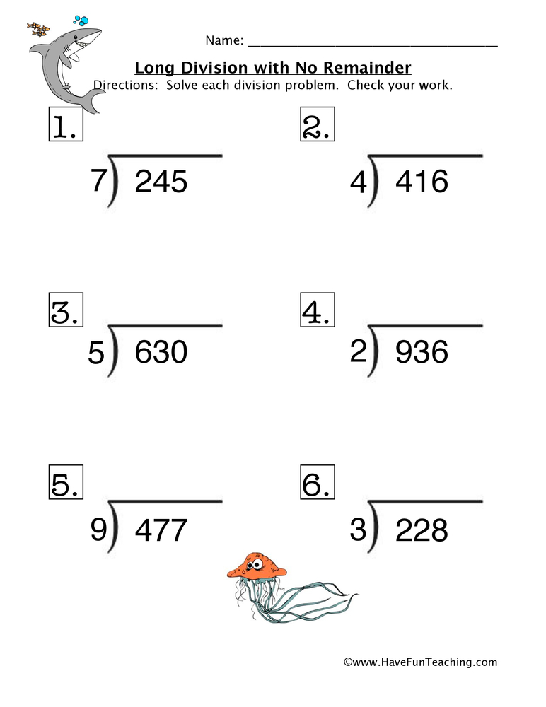 Grade 5 Math Worksheets Long Division K5 Learning Long Division 