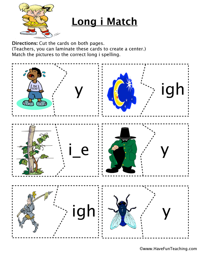 Long I Matching Puzzle by Teach Simple